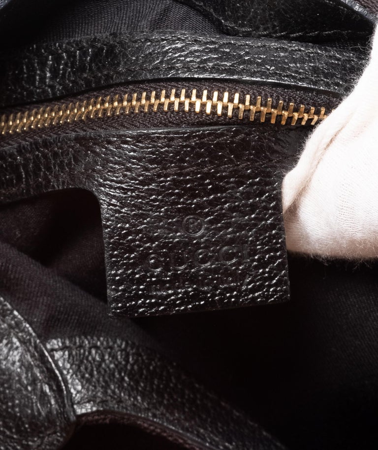 Gucci Jackie Monogram Canvas Black Hobo Bag at 1stDibs