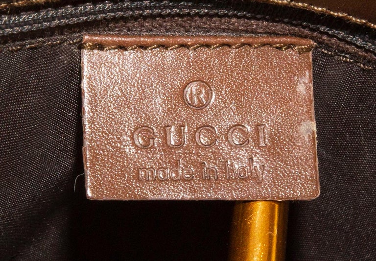 Gucci Jackie Shoulder Bag in GG Canvas and Brown Leather For Sale at ...