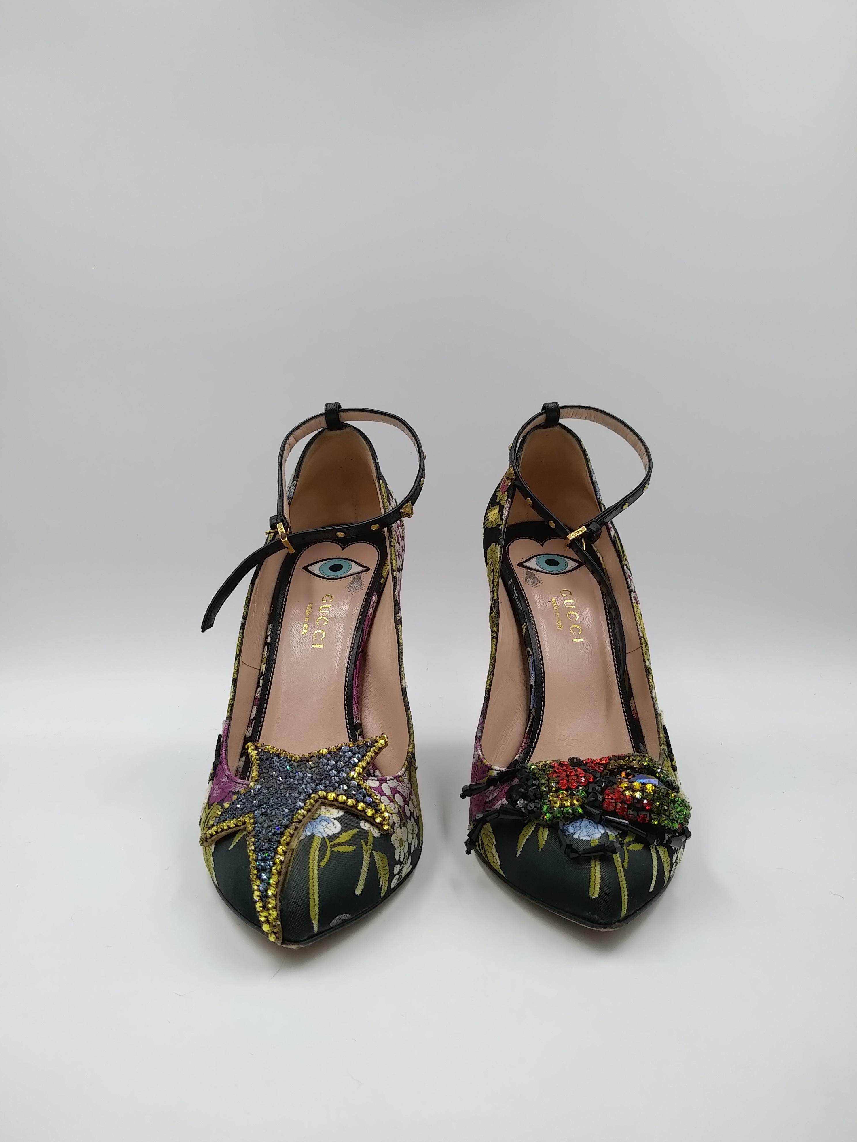Gucci Jacquard Floral Dionysus High Heel Pumps 38 For Sale at 1stDibs ...