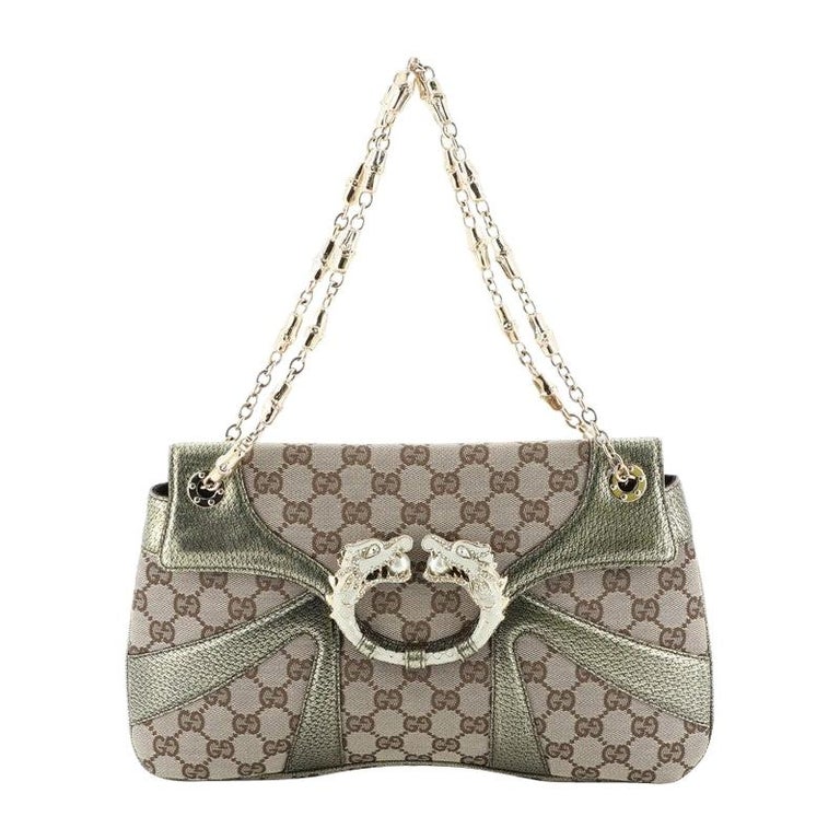 Gucci Jeweled Dragon Bag GG Canvas with Leather at 1stDibs | gucci bag