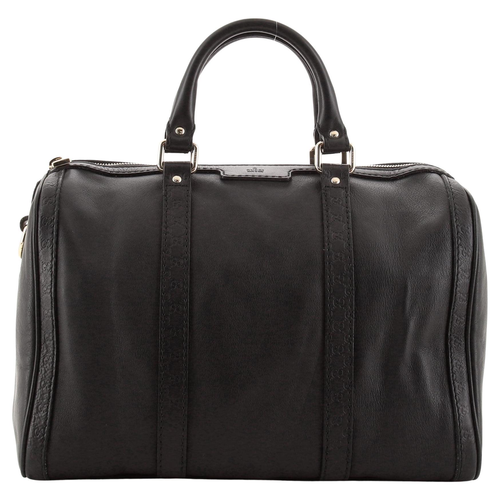 Gucci Guccissima Blue Leather Wave Boston Bag Bamboo Zipper Pulls at ...