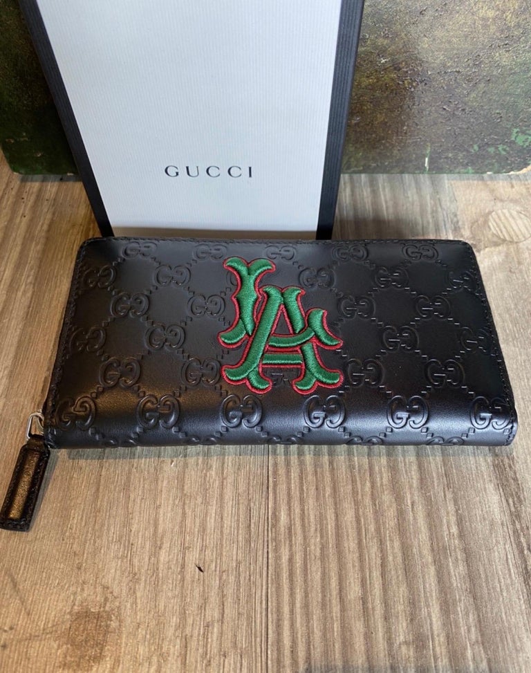 Gucci LA dodgers patch black wallet For Sale at 1stDibs