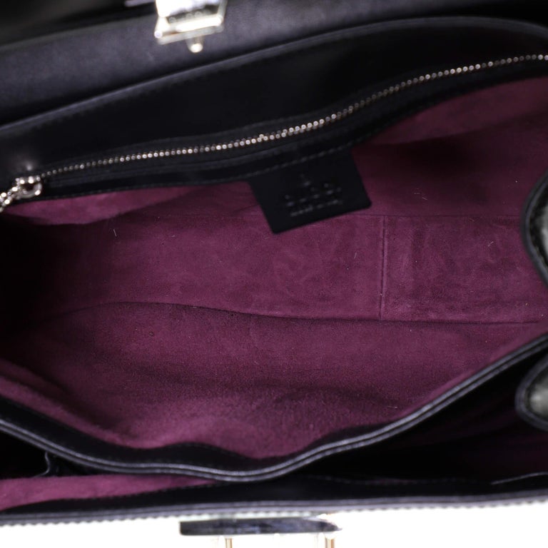 Gucci Lady Lock Bamboo Top Handle Bag Leather Medium For Sale at 1stDibs