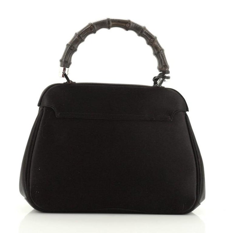 Gucci Lady Lock Bamboo Top Handle Bag Satin Medium at 1stDibs