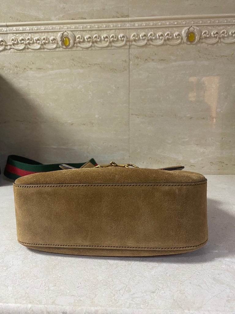 GUCCI Lady Web Medium Suede Shoulder Bag For Sale at 1stDibs | gucci ...