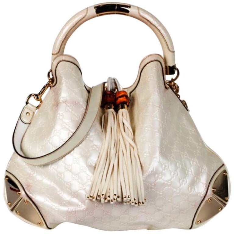 Gucci Large Indy in White Patent Guccissima leather at 1stDibs