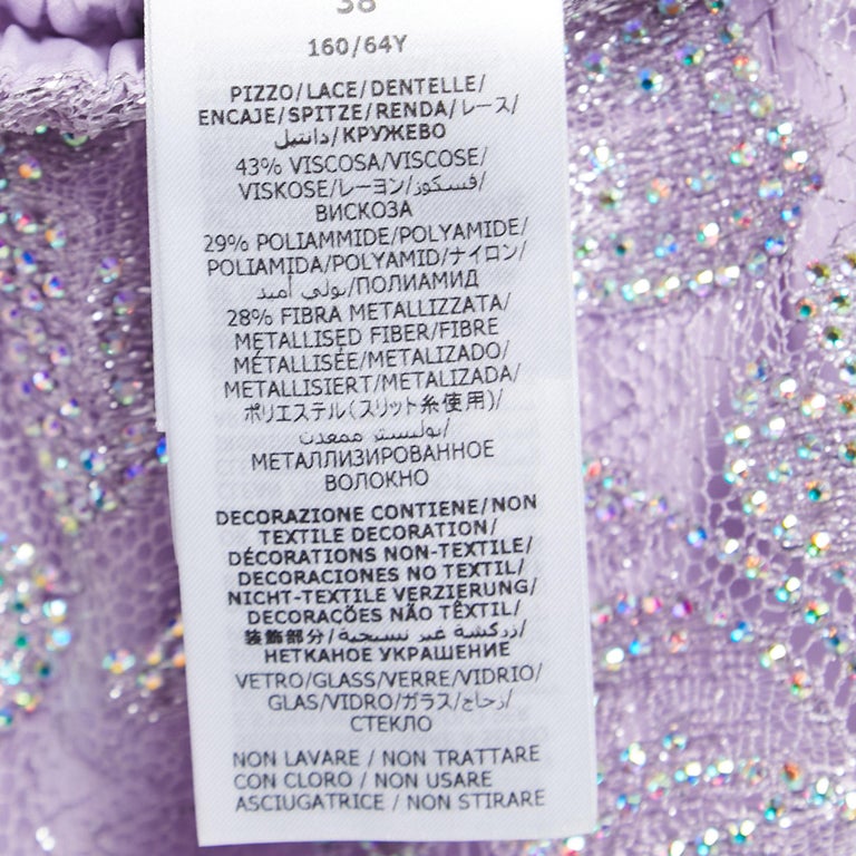 Gucci Lavender Floral Crystal Embellished Lace Maxi Skirt S For Sale at ...