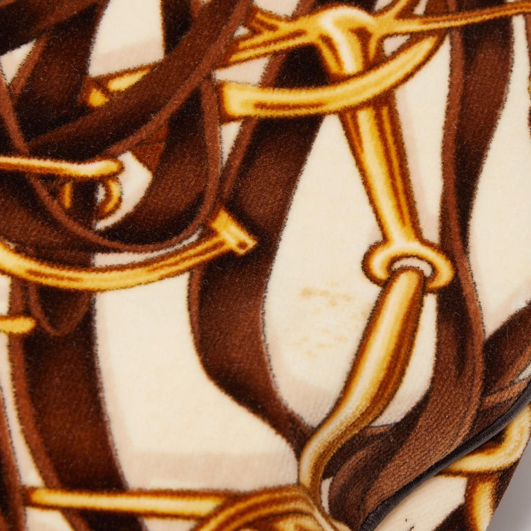 Gucci Leather And Horsebit Print Velvet 85th Anniversary Brit Hobo For ...