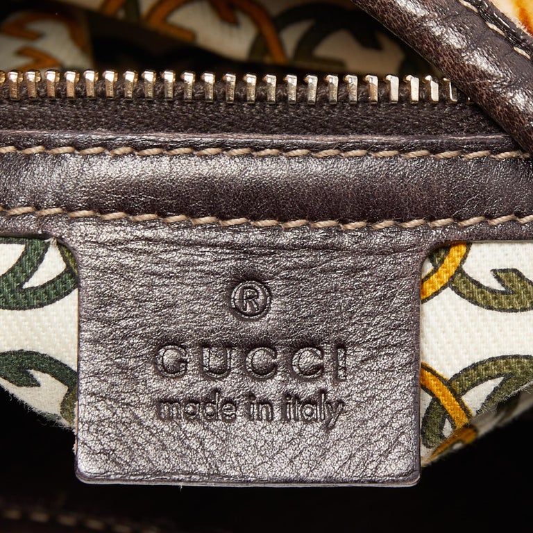 Gucci Leather And Horsebit Print Velvet 85th Anniversary Brit Hobo For ...