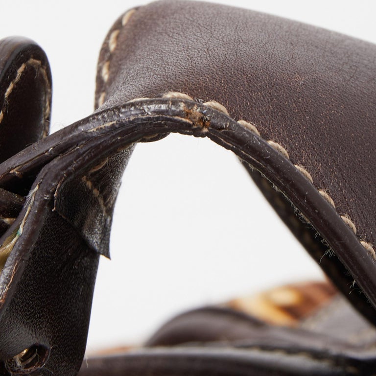 Gucci Leather And Horsebit Print Velvet 85th Anniversary Brit Hobo For ...