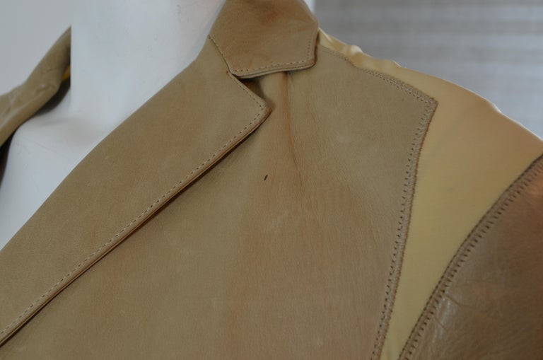 Gucci Leather Blazer Jacket with Mesh Panels at 1stDibs
