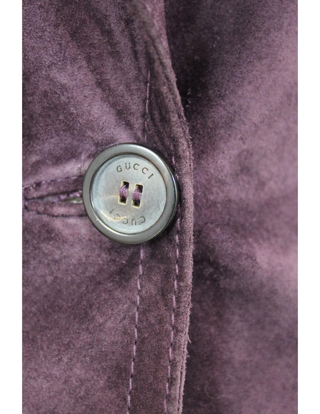 Gucci Leather Suede Fitted Plum Jacket at 1stDibs | plum leather jacket