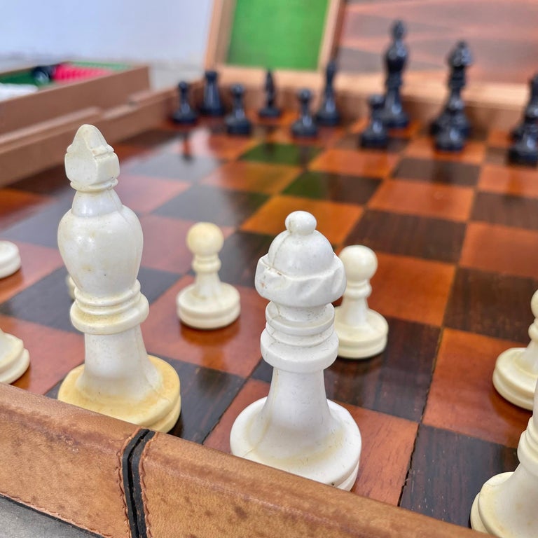 Gucci Leather Travel Multi-Game Set, 1980s Italy For Sale at 1stDibs