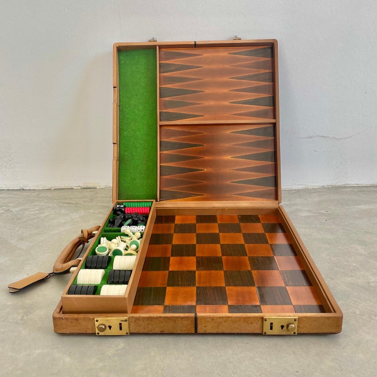 Gucci Leather Travel Multi-Game Set, 1980s Italy For Sale at 1stDibs