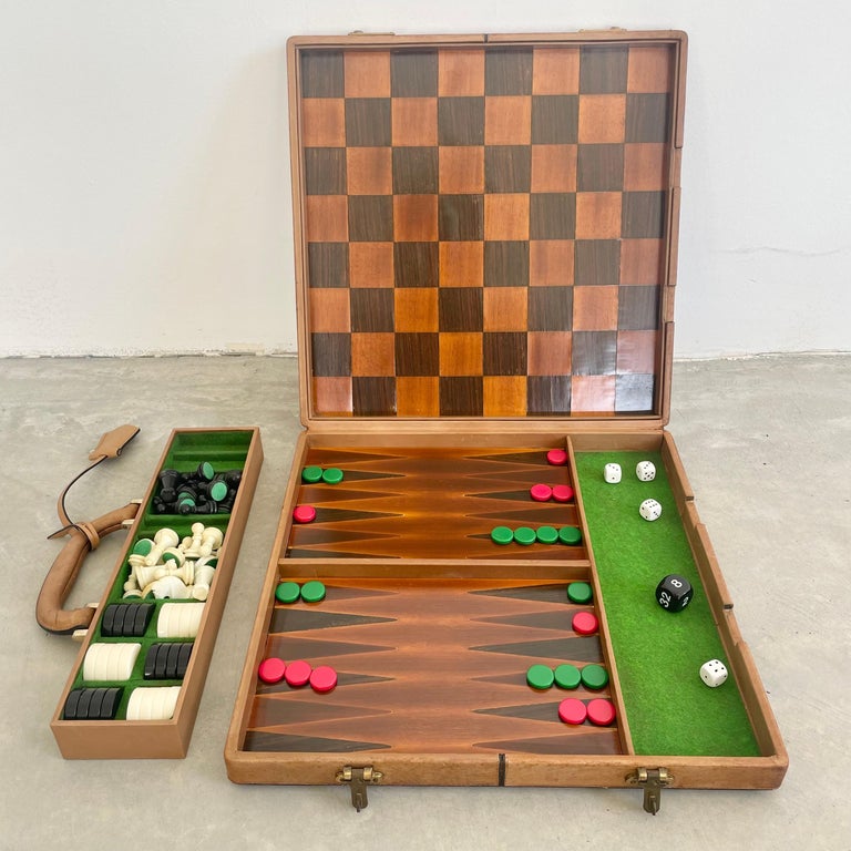 Gucci Leather Travel Multi-Game Set, 1980s Italy For Sale at 1stDibs