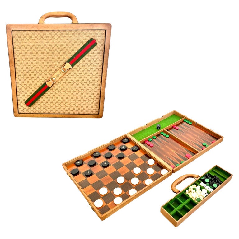 Gucci Leather Travel Multi-Game Set, 1980s, Italy For Sale at 1stDibs