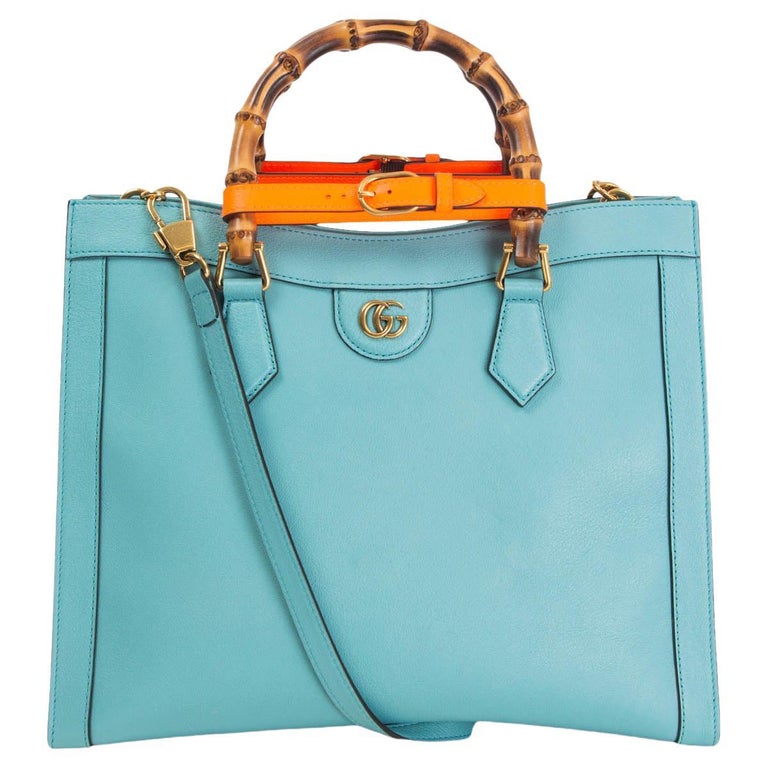 GUCCI light blue leather DIANA MEDIUM TOTE Bag at 1stDibs