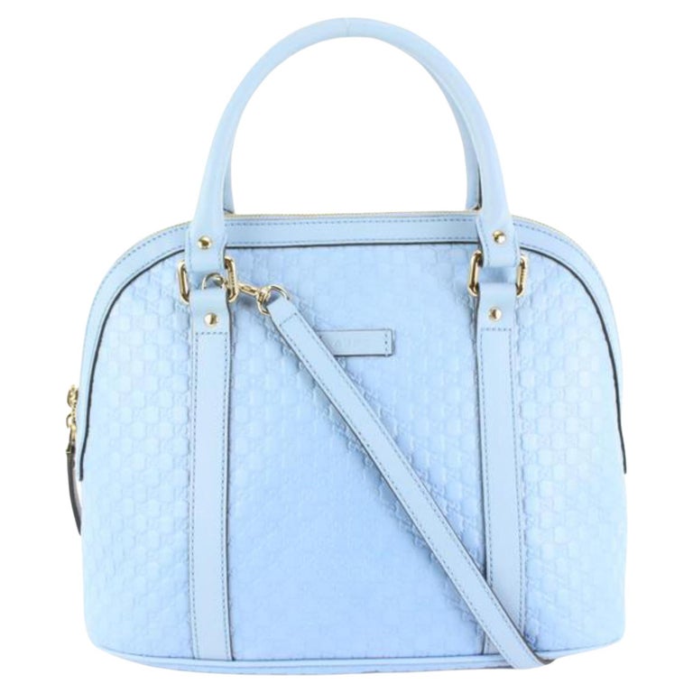 Gucci Light Blue Leather GG Microguccissima Medium Dome 2way Bag ...