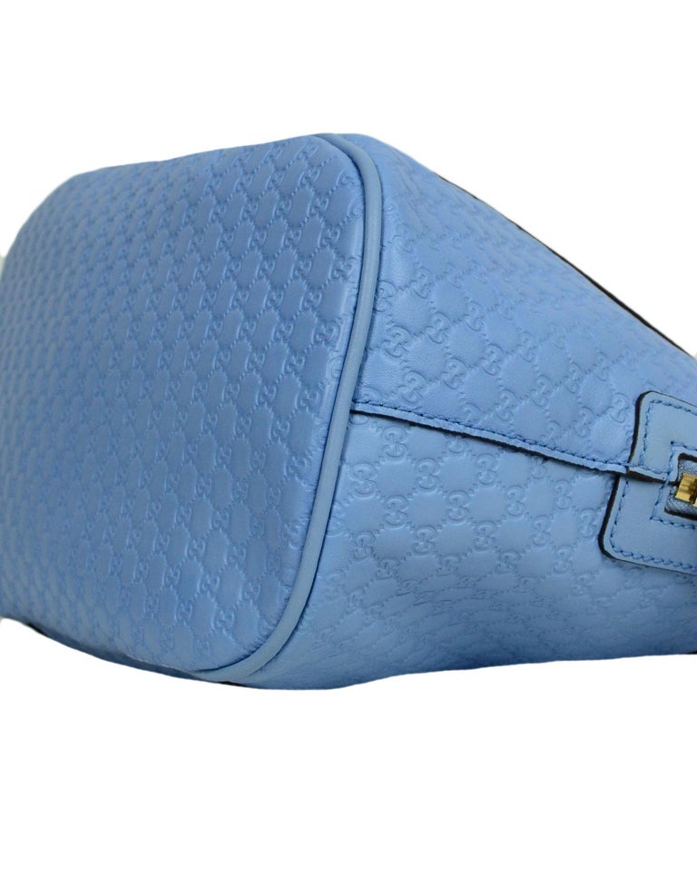 Gucci Light Blue Leather Microguccissima Monogram Dome Bag w/ Strap For ...