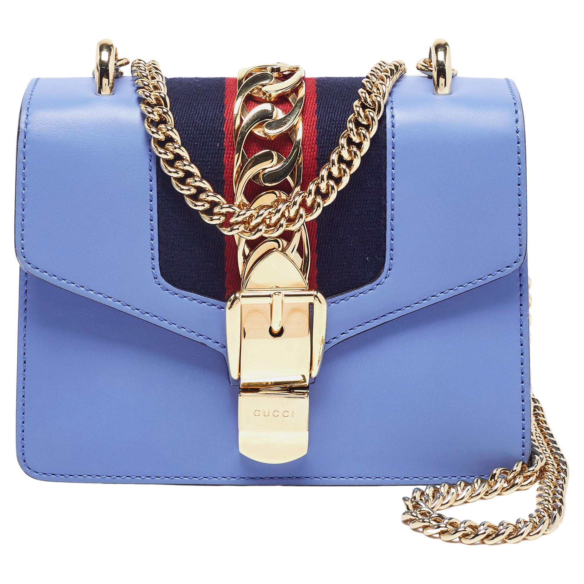 Gucci Navy Blue Guccissima Leather Medium Padlock Shoulder Bag at 1stDibs