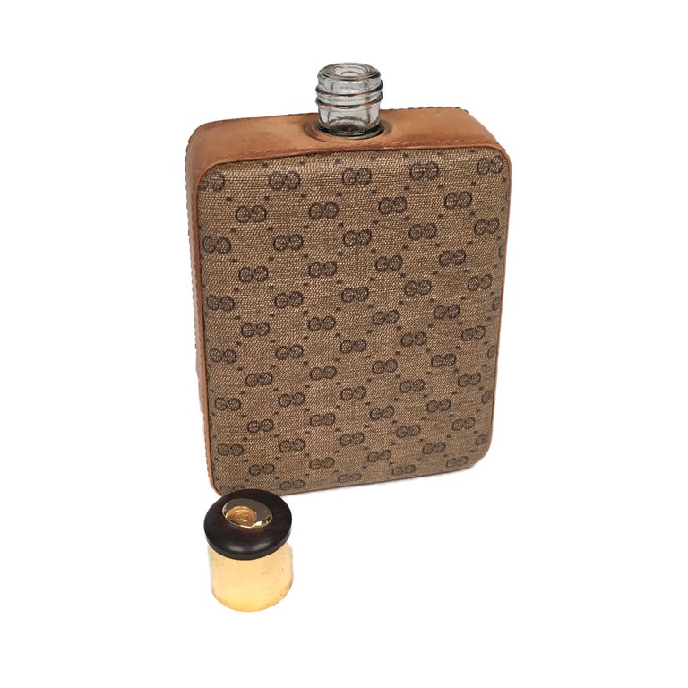 Gucci Light Brown Leather Thermos Flask, Italy, 1970s For Sale at ...