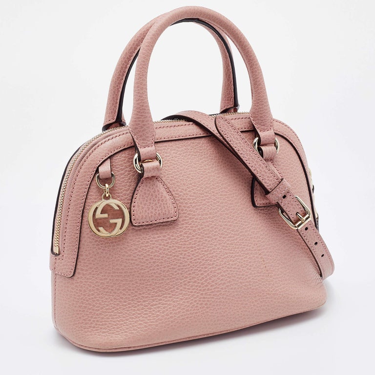 Gucci Light Pink Leather Dollar Small GG Charm Dome Bag For Sale at 1stDibs