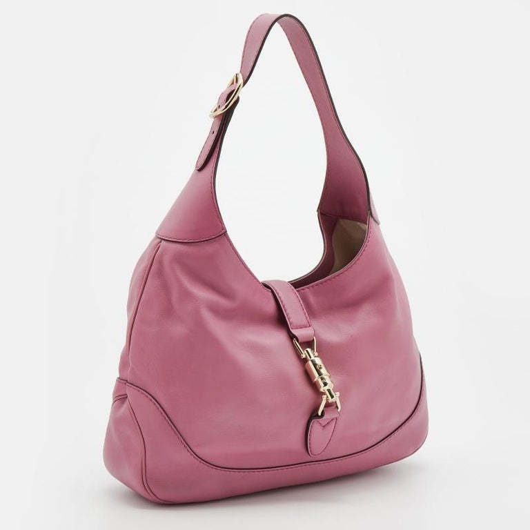 Gucci Light Pink Leather Medium Jackie Hobo at 1stDibs