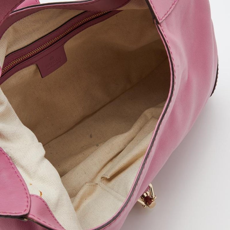 Gucci Light Pink Leather Medium Jackie Hobo For Sale at 1stDibs