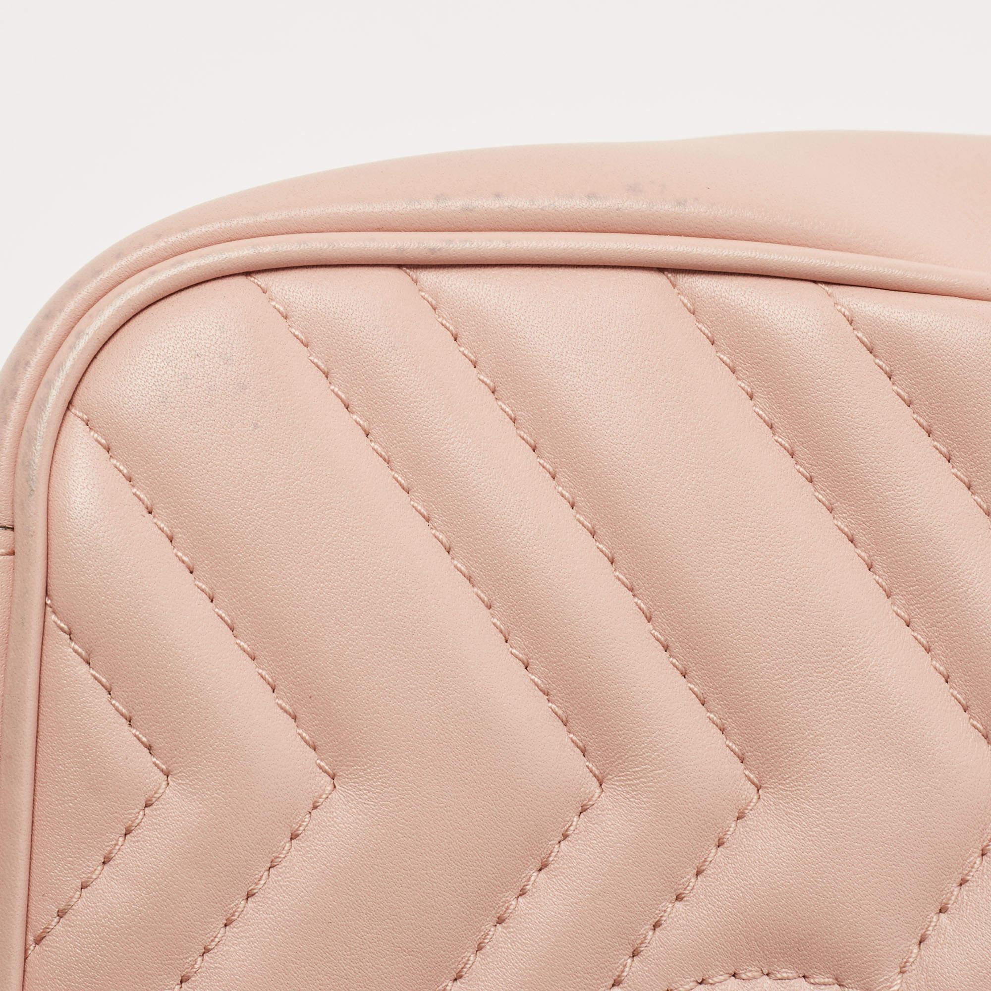 Gucci Light Pink Matelassé Leather Mini GG Marmont Shoulder Bag For ...