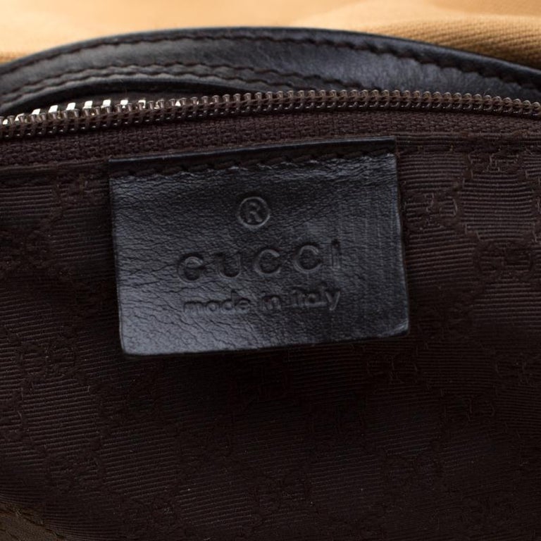 Gucci Light Yellow Fabric And Leather Web Stripe Hobo For Sale at 1stDibs