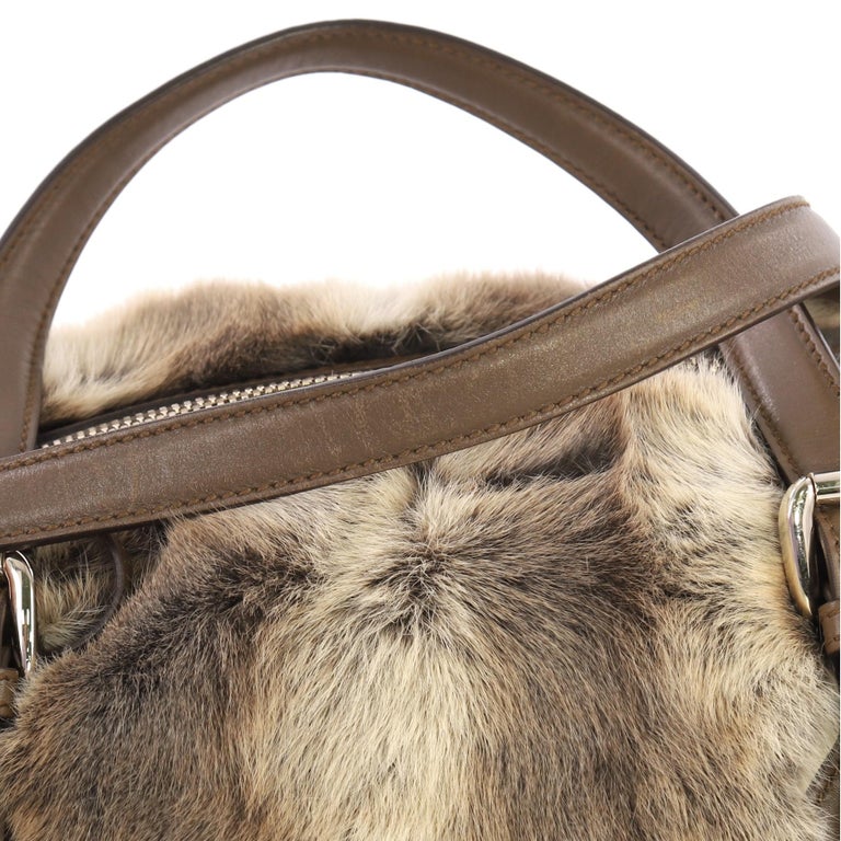 Gucci Limited Edition 85th Anniversary Satchel Rabbit Fur at 1stDibs
