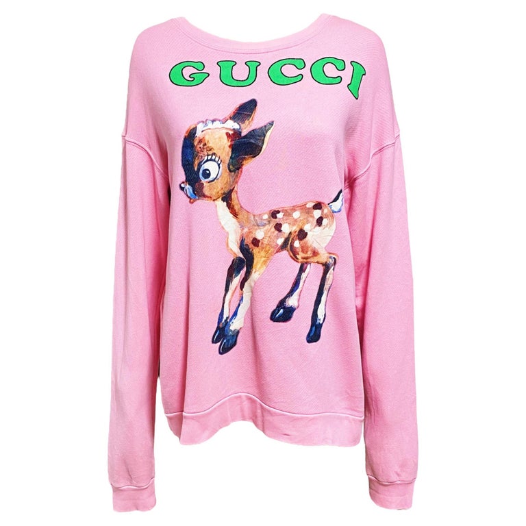 Gucci Limited Edition Bambi Fawn and Flowers Sweater For Sale at 1stDibs