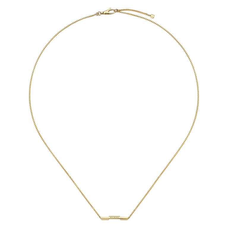 Gucci Link to Love Necklace with 'Gucci' Bar in Yellow Gold ...