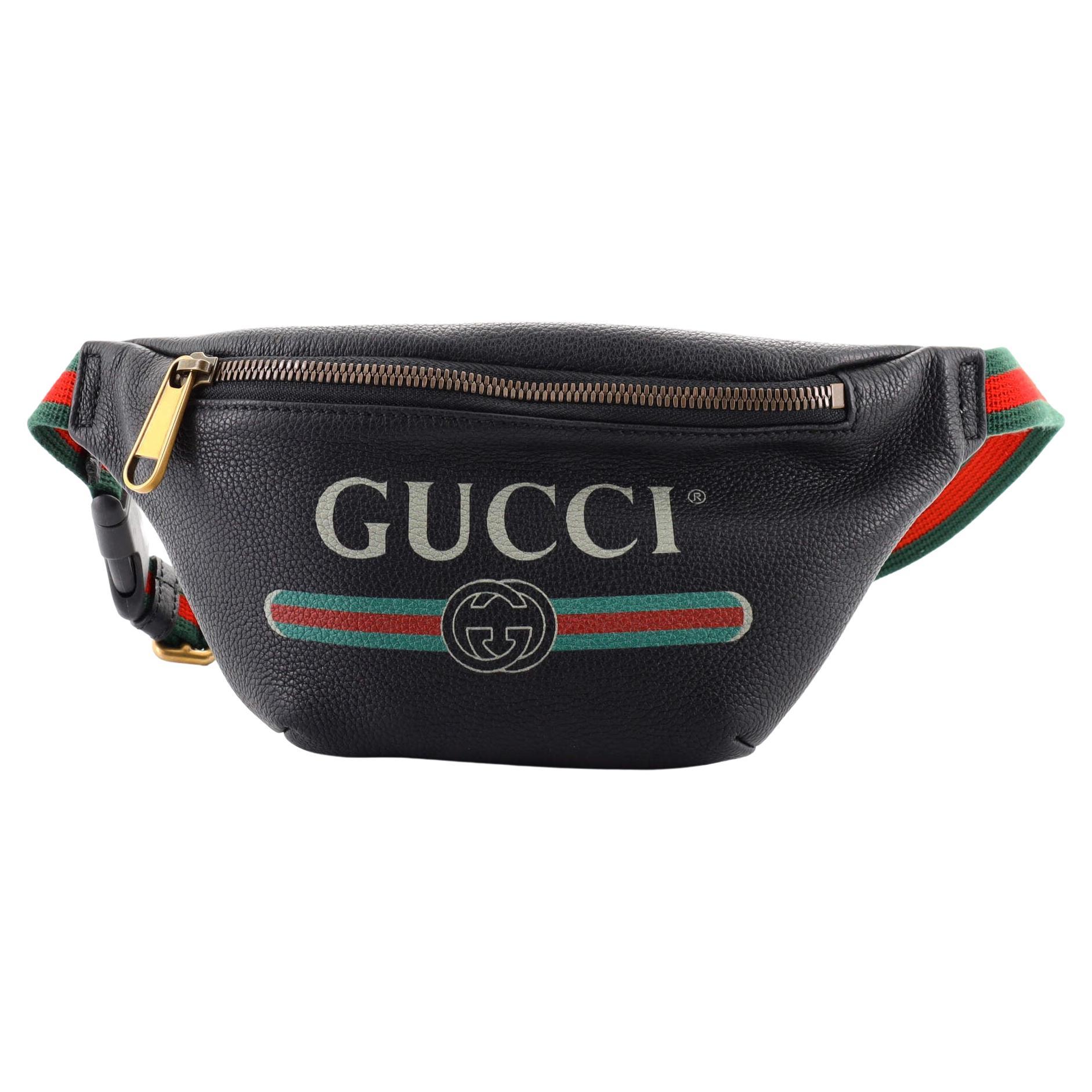 Gucci Logo Belt Bag Printed Leather Small at 1stDibs | gucci logo print ...