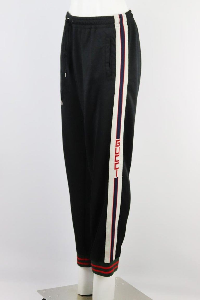 Gucci Logo Jacquard Striped Tech Jersey Track Pants Xxlarge For Sale at ...