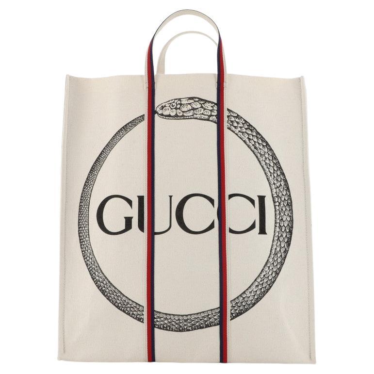 Gucci Vintage Cut Out Handle Bag Canvas with Leather Medium at 1stDibs