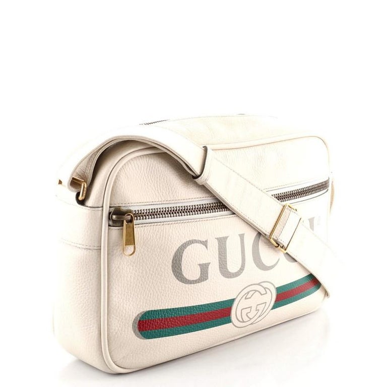 Gucci Logo Shoulder Bag Printed Leather at 1stDibs