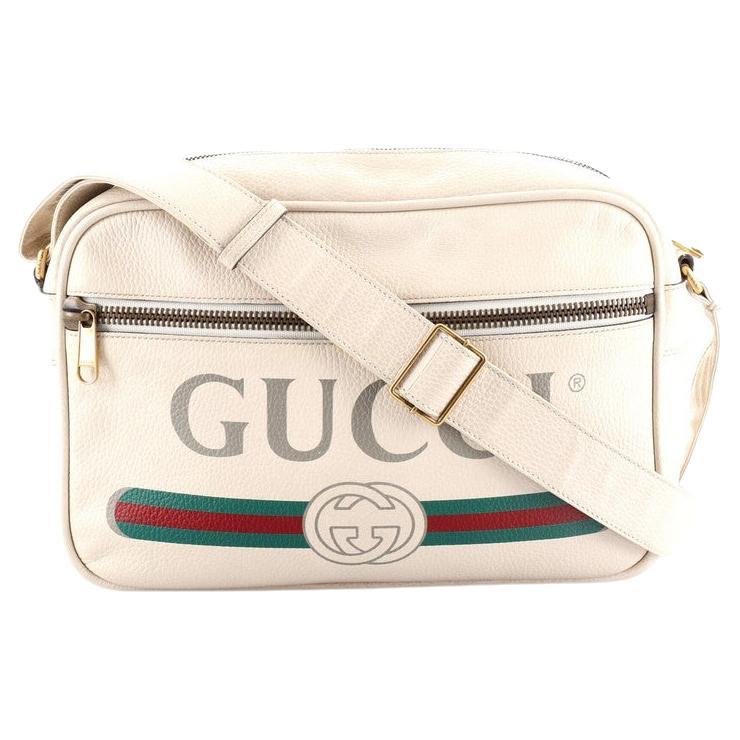 Gucci Logo Shoulder Bag Printed Leather at 1stDibs