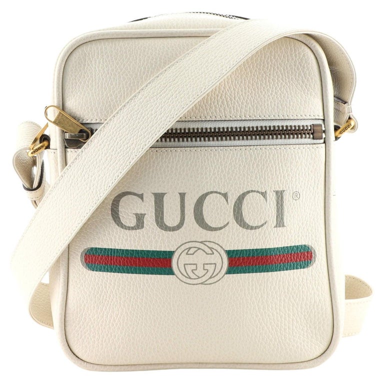 Gucci Logo Zip Messenger Bag Printed Leather Small at 1stDibs