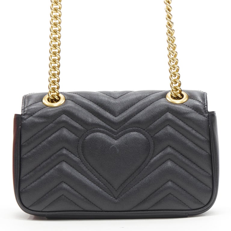 GUCCI Marmont Heart Matelasse gold GG logo flap chain shoulder bag at ...