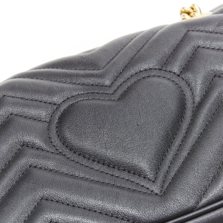 GUCCI Marmont Heart Matelasse gold GG logo flap chain shoulder bag at ...