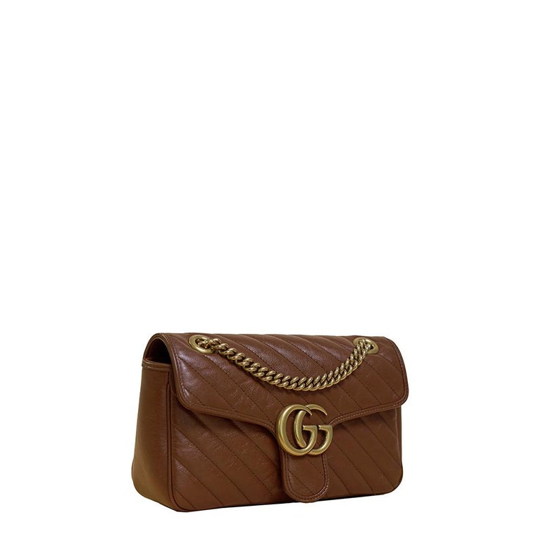 GUCCI, Marmont in brown leather at 1stDibs