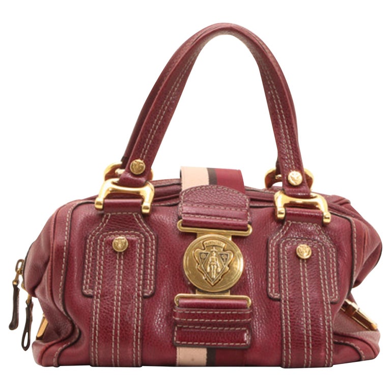 Gucci Maroon Leather Aviatrix Medium Boston Satchel at 1stDibs