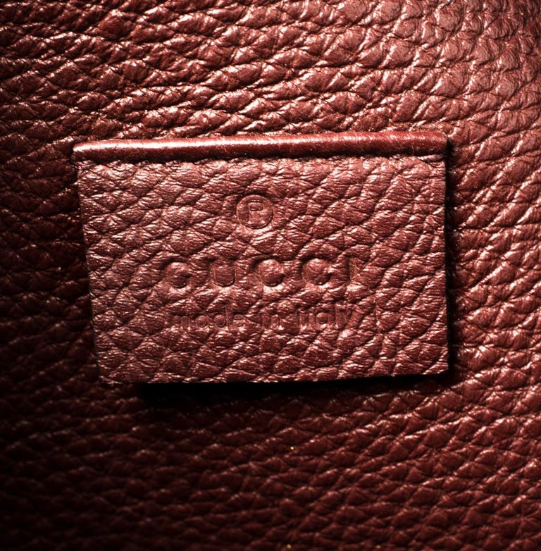 Gucci Maroon Soft Pebbled Leather Jackie Flap Shoulder Bag For Sale at ...