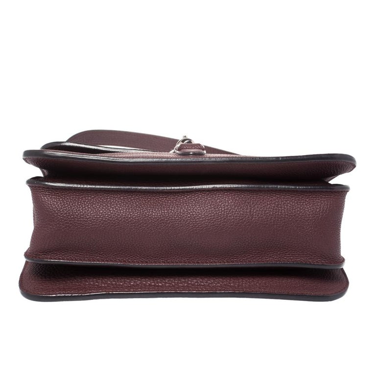 Gucci Maroon Soft Pebbled Leather Jackie Flap Shoulder Bag For Sale at ...