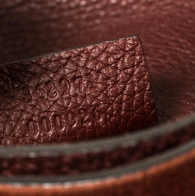 Gucci Maroon Soft Pebbled Leather Jackie Flap Shoulder Bag For Sale at ...