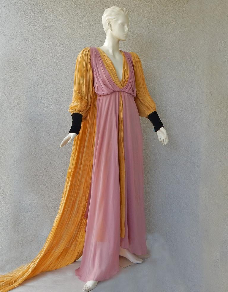 Gucci Medieval-Inspired Silk Handkerchief Hem Dress Gown For Sale at ...