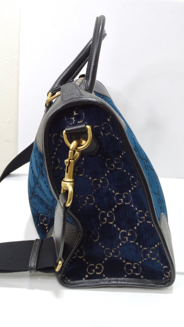 Gucci Medium GG Velvet Duffle Bag For Sale at 1stDibs