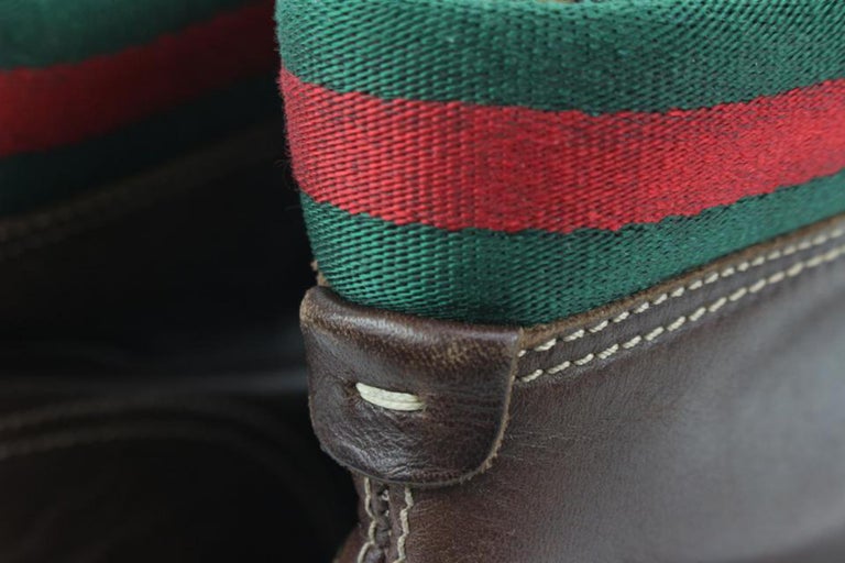 Gucci Men's 12.5 US Brown Leather Classic Web Boot 51g37s at 1stDibs