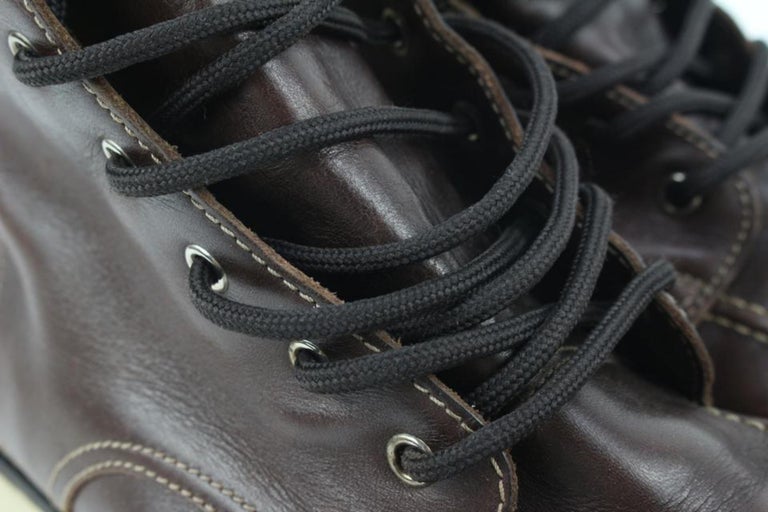 Gucci Men's 12.5 US Brown Leather Classic Web Boot 51g37s at 1stDibs